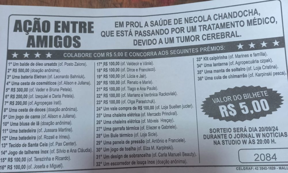 CONFIRA OS RESULTADOS DA RIFA AÇÃO ENTRE AMIGOS EM PROL A FAMÍLIA DE ...